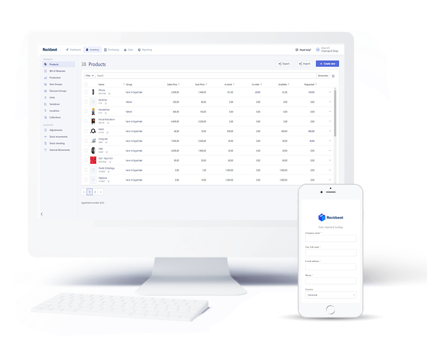 Inventory management | Apps and integrations | Rackbeat